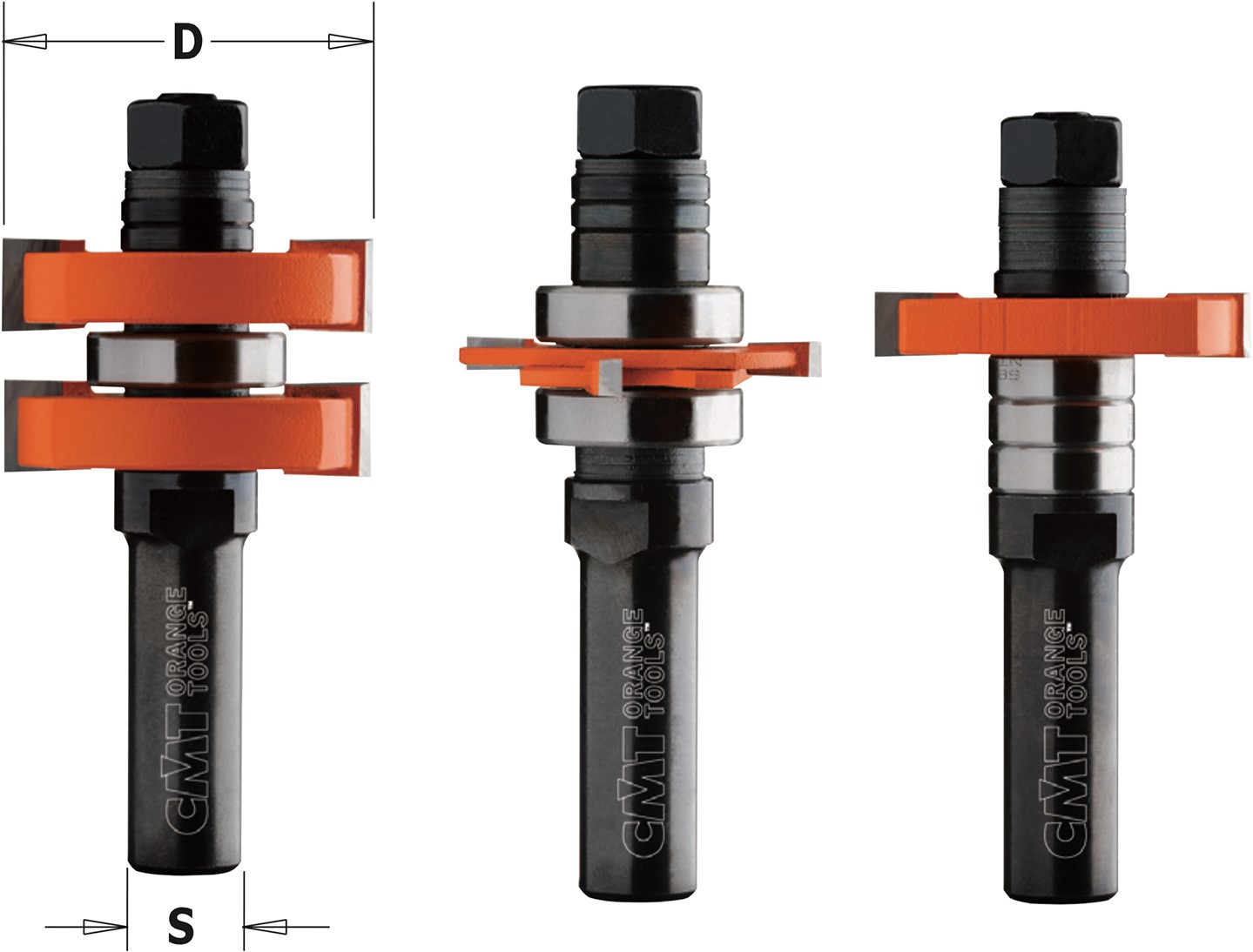 3-delige verstelbare tand- en groef frezenset, HW