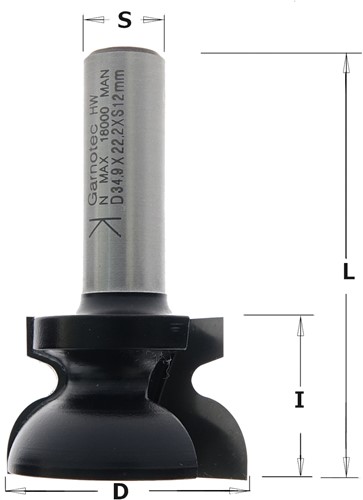 HM Vensterbankfrees of handgreep, HW D=34.9 x 22.2mm S=12 Z2 - Uniconstruct